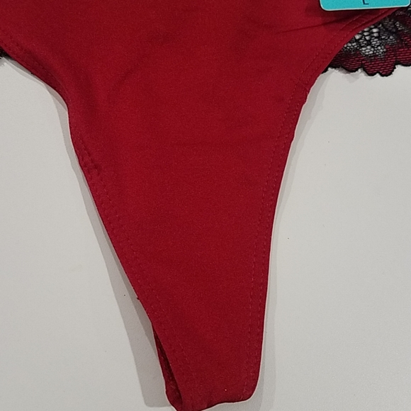 Candie's | Intimates & Sleepwear | Candies Thong Red Black Lace Size ...
